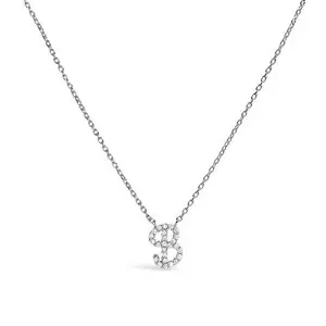 HAUS OF BRILLIANCE 10k Gold Diamond Accent Initial Pendant Necklace - White | B